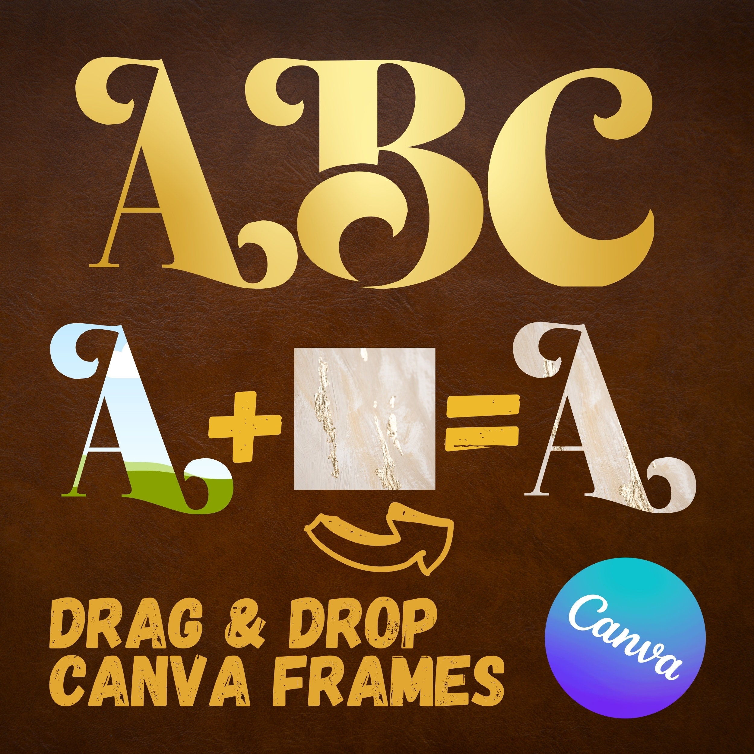 Letter Canva Frames Drag and Drop Frames Groovy Retro - Etsy