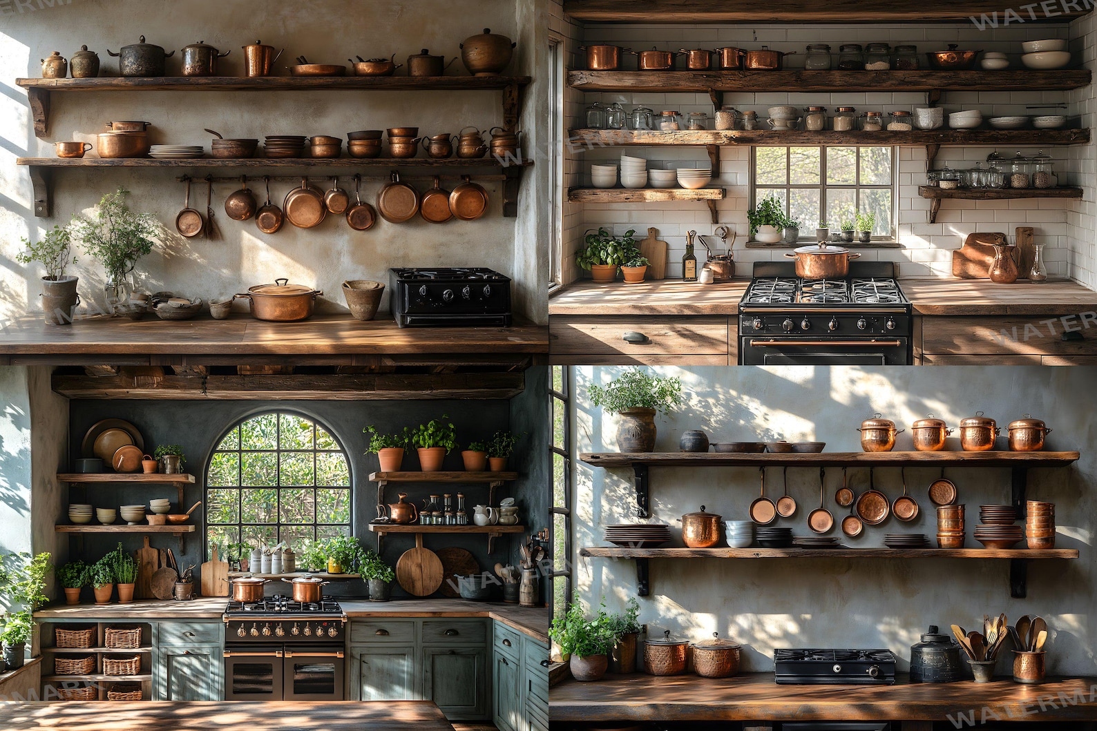 35 Rustic Farmhouse Kitchen Bliss Digital Backdrops for Cozy and Homely ...