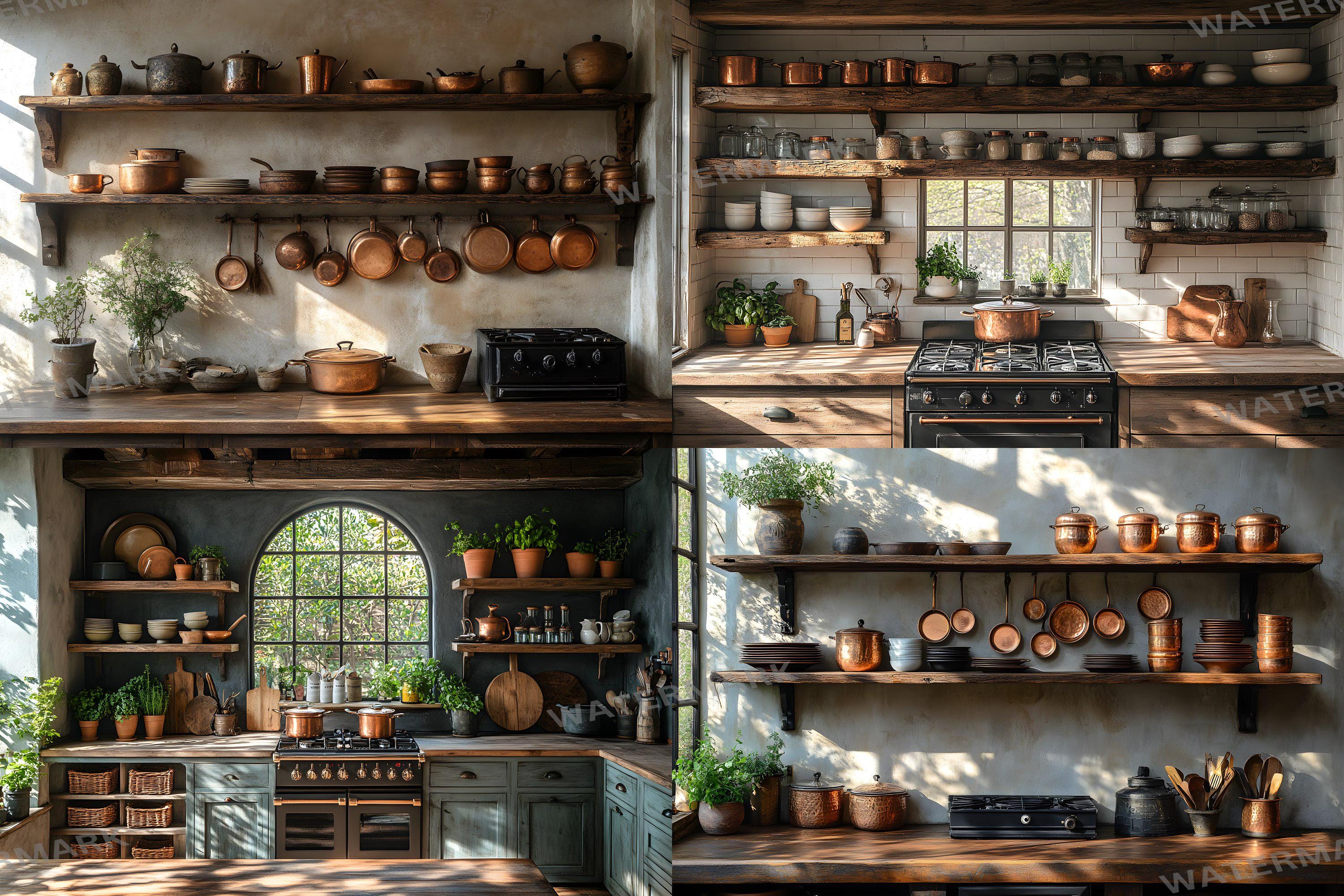 35 Rustic Farmhouse Kitchen Bliss Digital Backdrops for Cozy and Homely ...