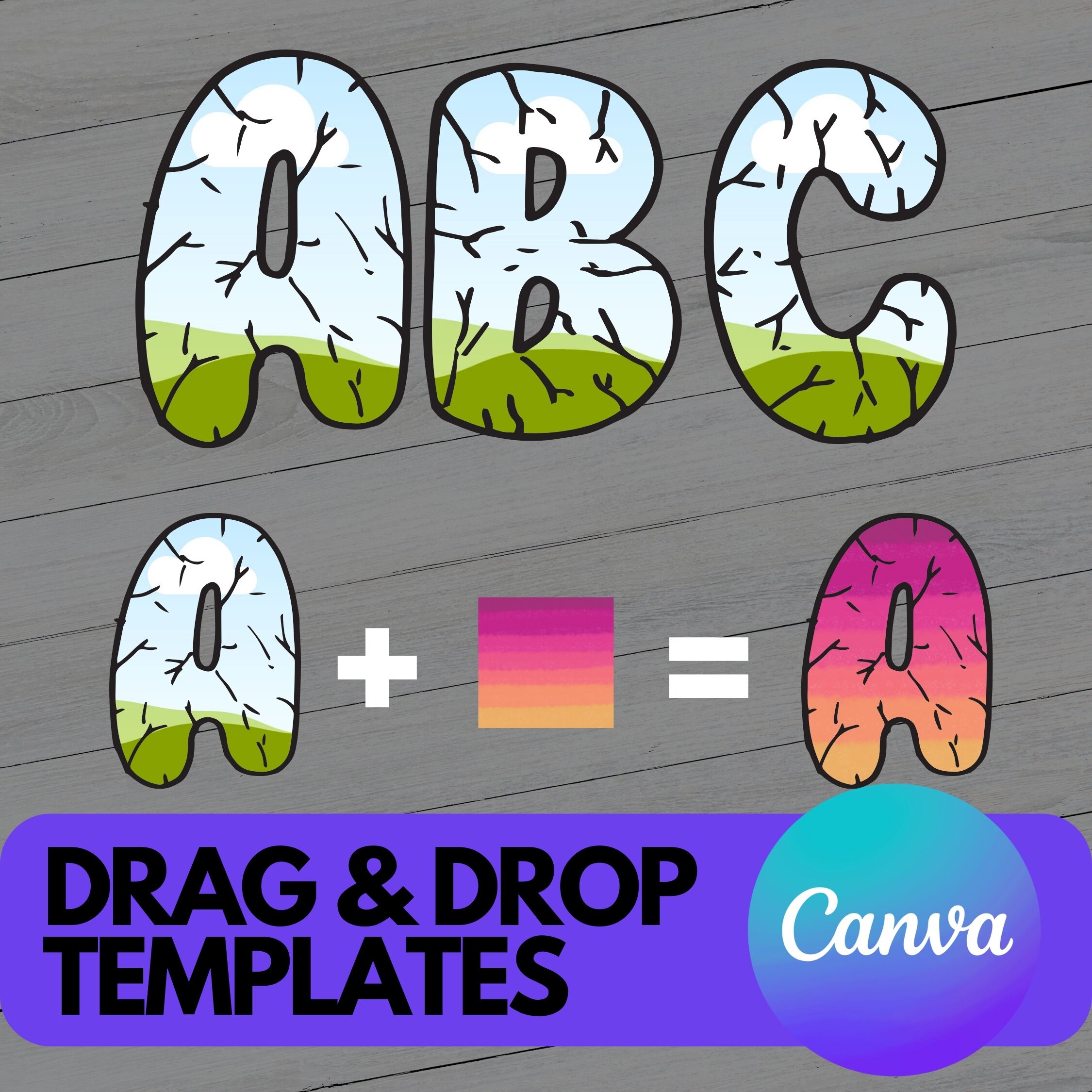 Alphabet Canva Frames Commercial Use Letters CANVA Drag and Drop ...