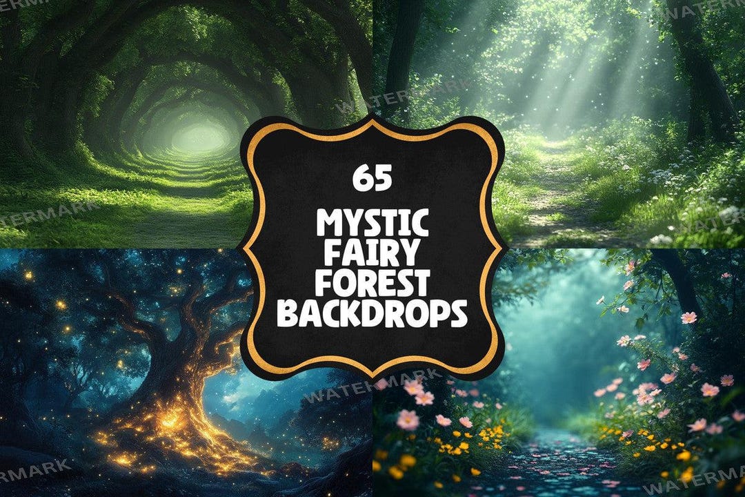 65 Mystic Fairy Forest Digital Art Backdrops - Warm Aesthetic Pngs for ...