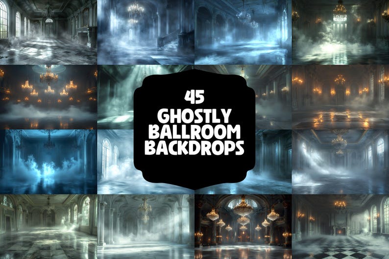 45 Ghostly Ballroom Backdrops, Haunted Mansion Photoshop Overlays, Gothic Wedding Backgrounds ...