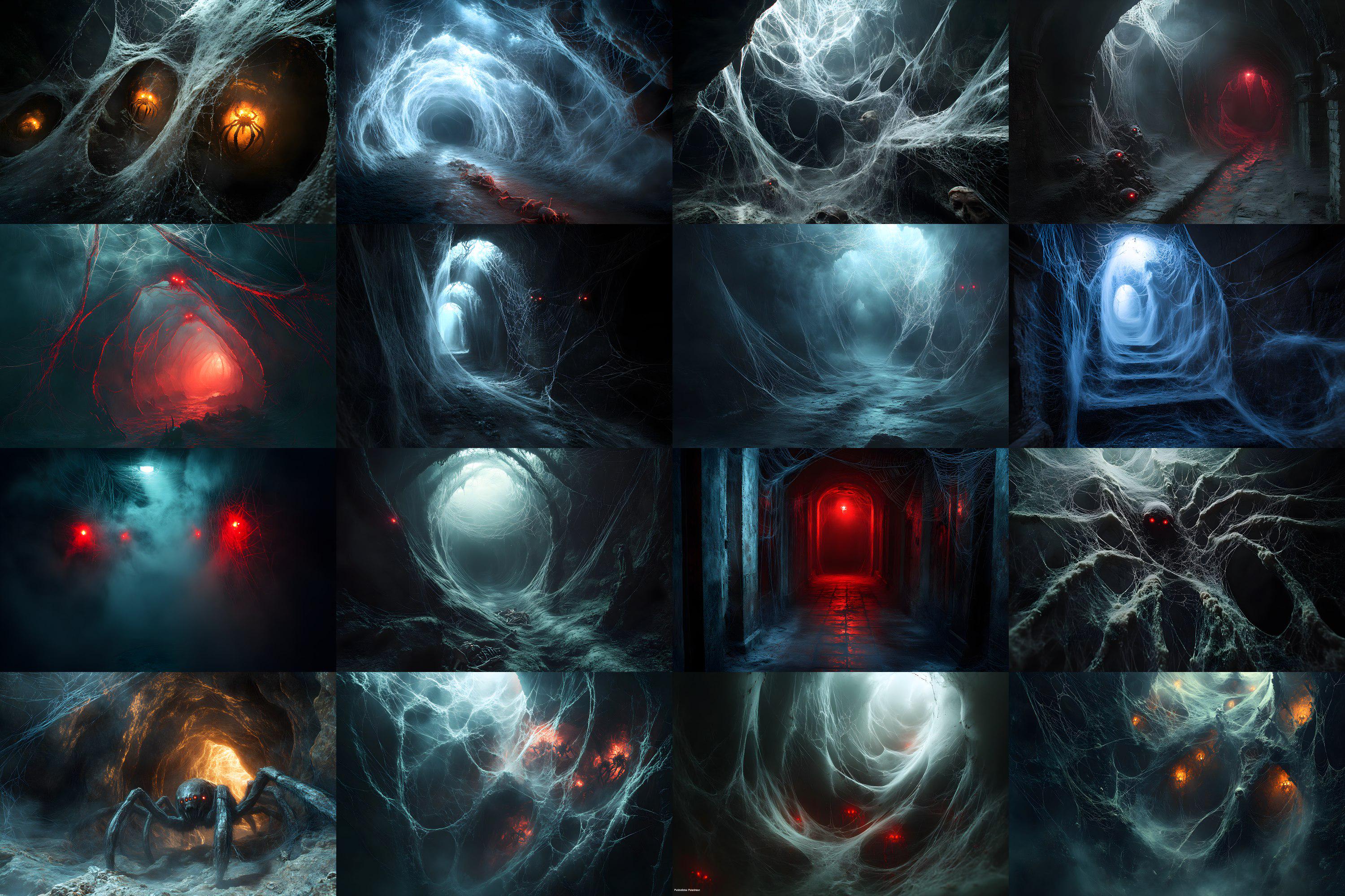 40 Spider's Lair Backdrops | Dark Cavern | Haunted Webs | Creepy ...