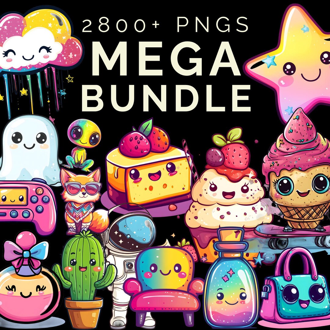 Kawaii PNG Mega Bundle | 2800 PNG Files | Cute Kawaii Characters, Cute ...
