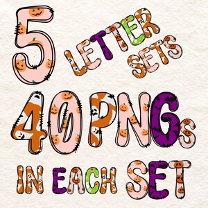 Halloween Doodle Alphabet Bundle, Halloween PNG Letters Commercial Use ...