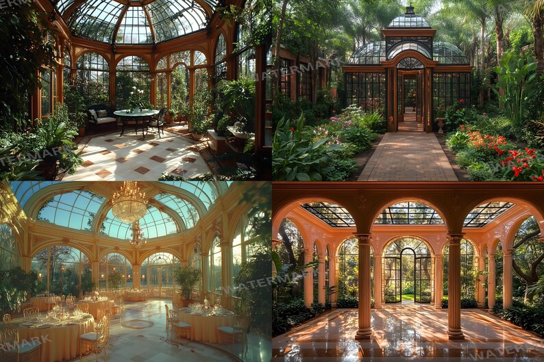 40 Crystal Conservatory Digital Backdrops, Fantasy Garden Photo Booth ...