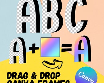 Fillable Doodle Alphabet – Canva Drag & Drop Letter Frames (PNG) - Etsy