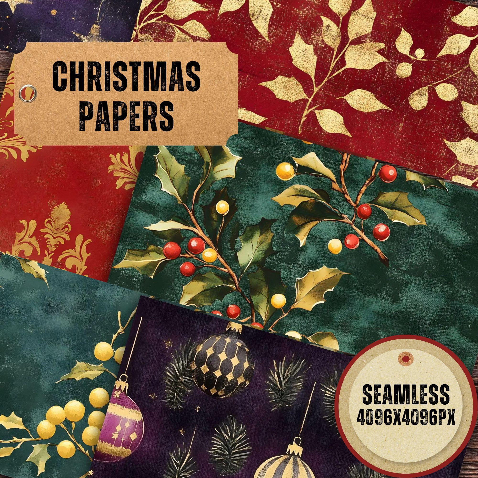 20 Christmas Digital Paper Mega Bundle, Holiday Scrapbook Papers ...