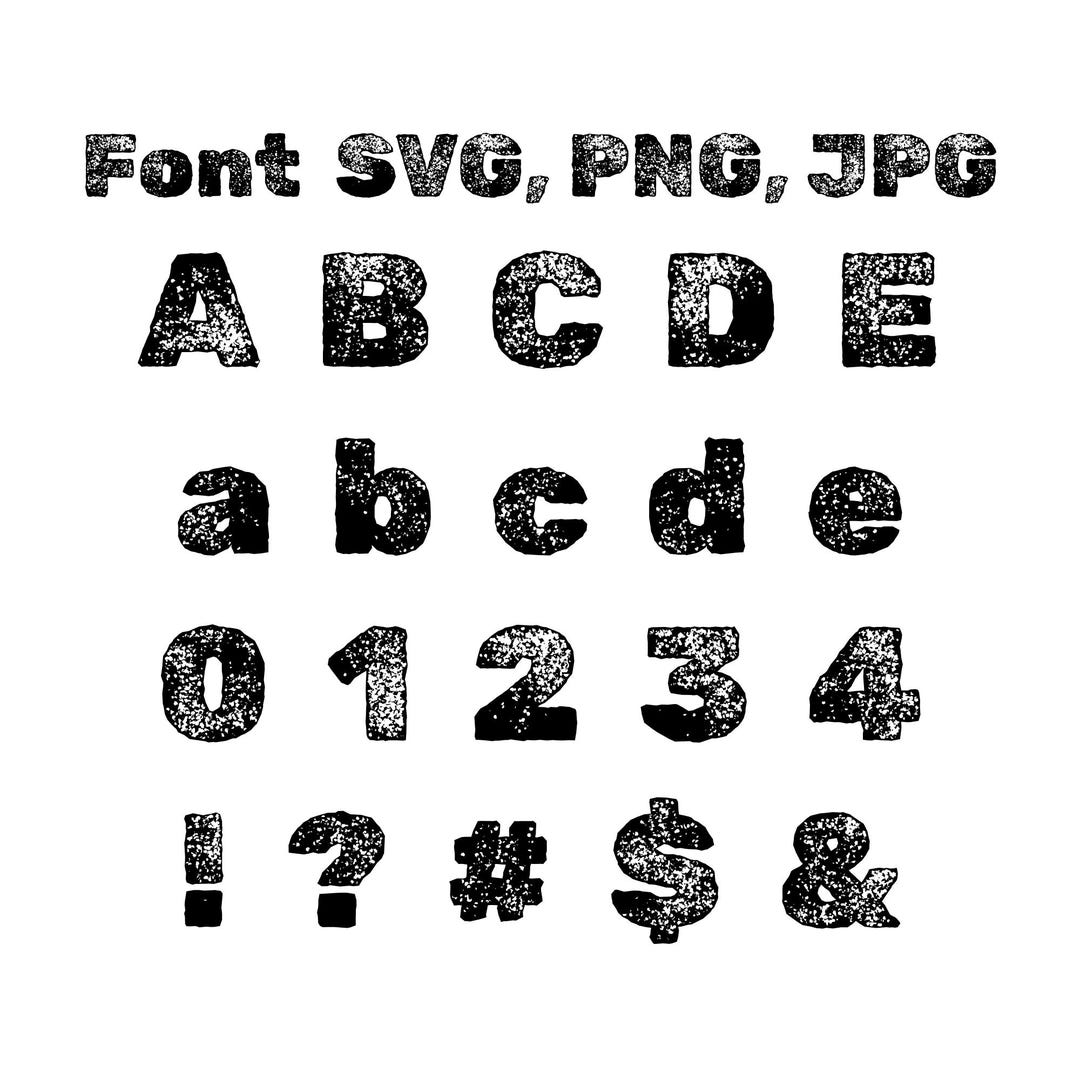 Vintage Distressed Font Svg, Distressed Alphabet Svg, Distressed Number ...
