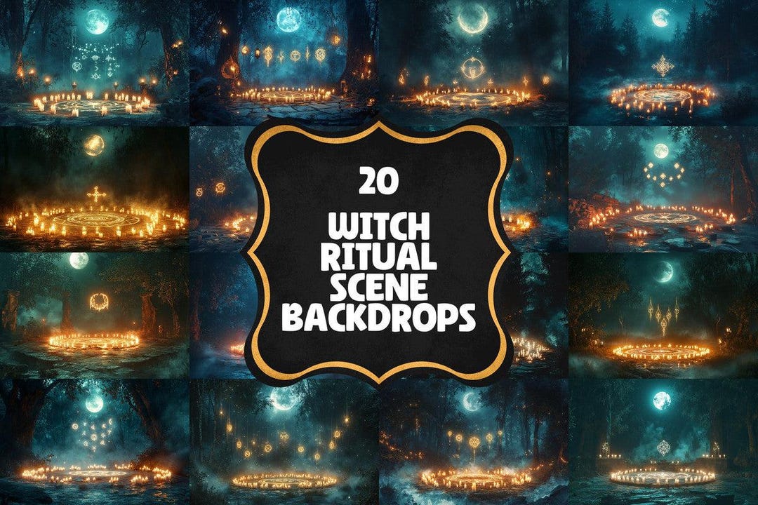 Witch Ritual Photography Backdrops – Wizarding Scene Overlays (PNG) - Etsy