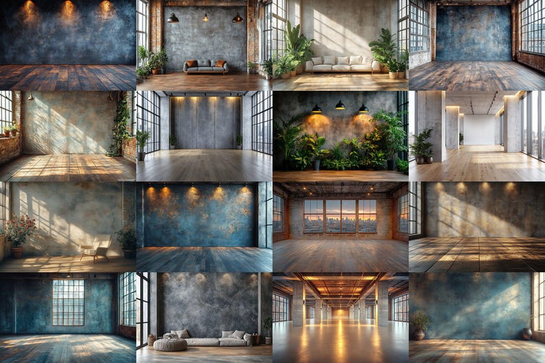 Modern Loft Interior Backdrops | Industrial Urban Photography ...
