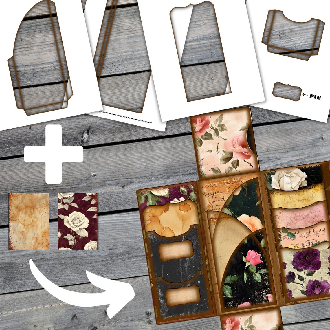 Junk Journal Folio Kit – PNG Template, Pocket Inserts (digital Download ...