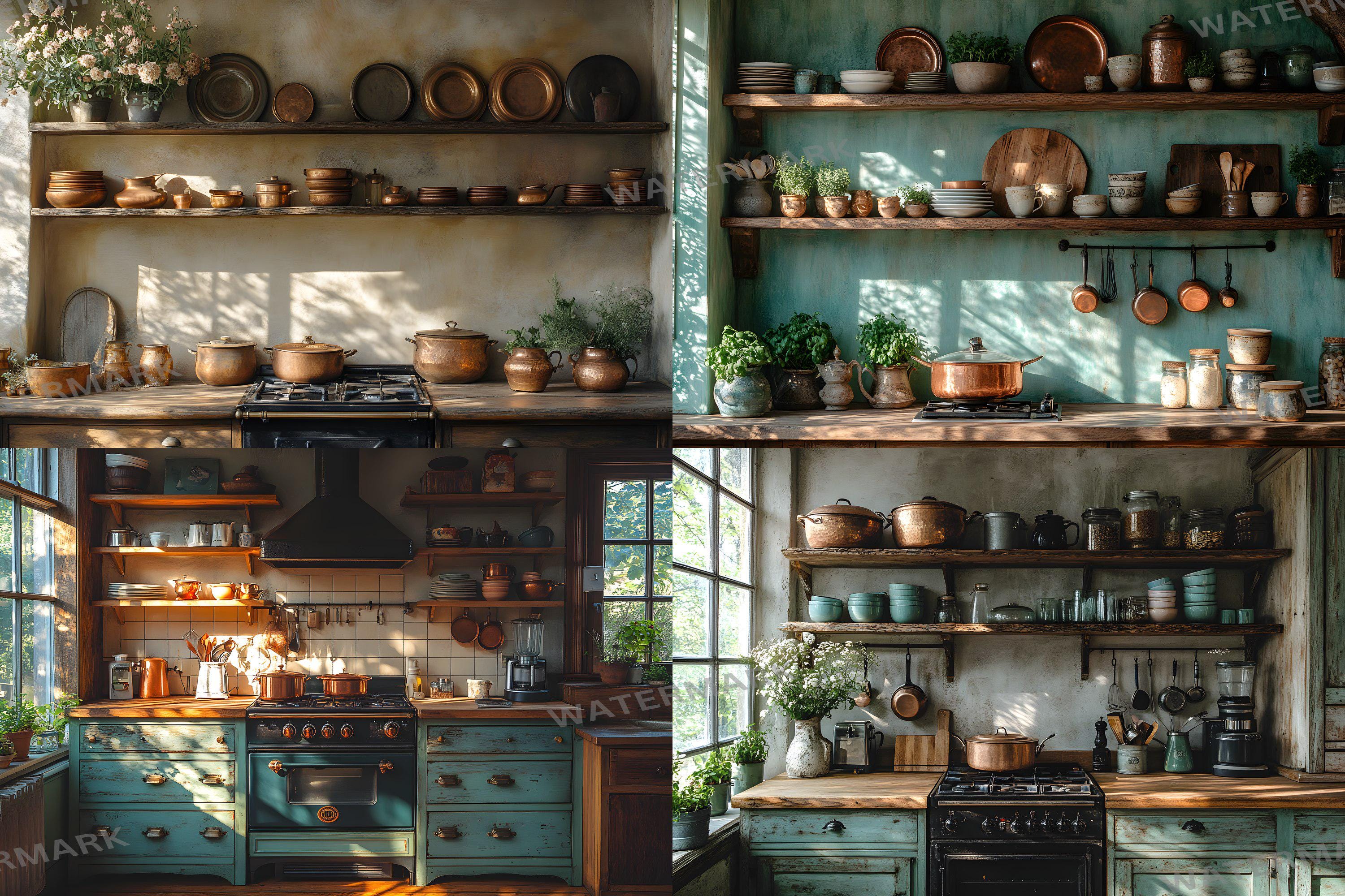 35 Rustic Farmhouse Kitchen Bliss Digital Backdrops for Cozy and Homely ...
