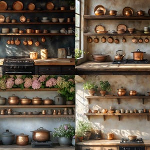 35 Rustic Farmhouse Kitchen Bliss Digital Backdrops for Cozy and Homely ...