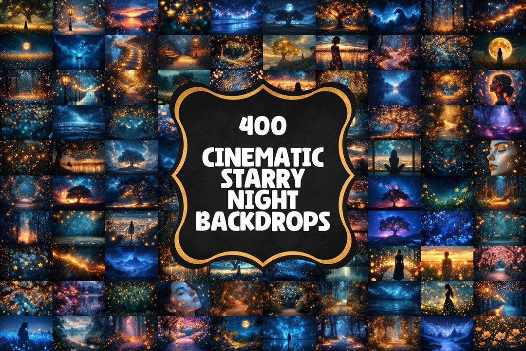 Starry Night Backdrops – 410 Warm Aesthetic Pngs (6000x4000px) - Etsy