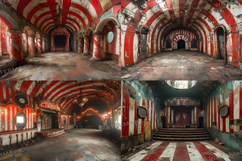 Demonic Carnival Backdrops - 45 High-res Digital Images - Haunted ...