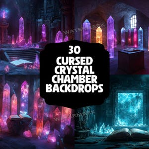 Cursed Crystal Chamber Backdrops, Fantasy Cave, Magical Gemstone (jpgs ...