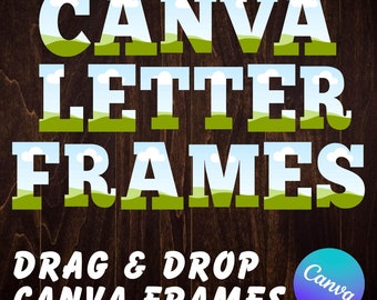 Letter Canva Frames Drag and Drop Frames Groovy Retro Doodle Fillable ...