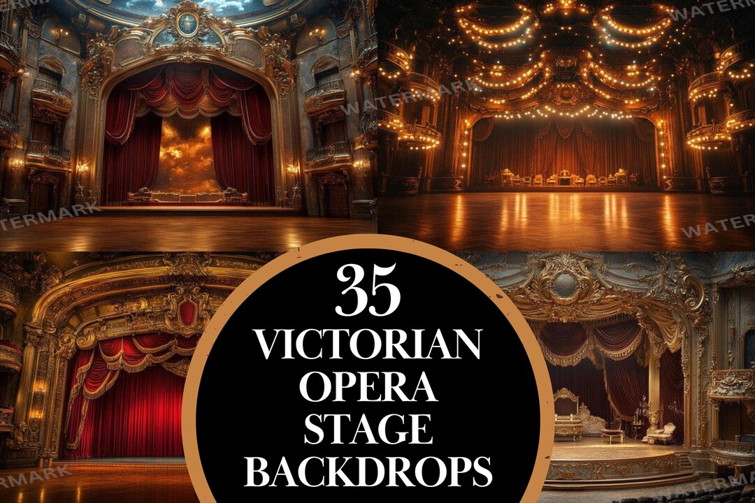 Victorian Opera Stage Backdrops – 35 Pngs, Photo Editing (6000x4000px ...