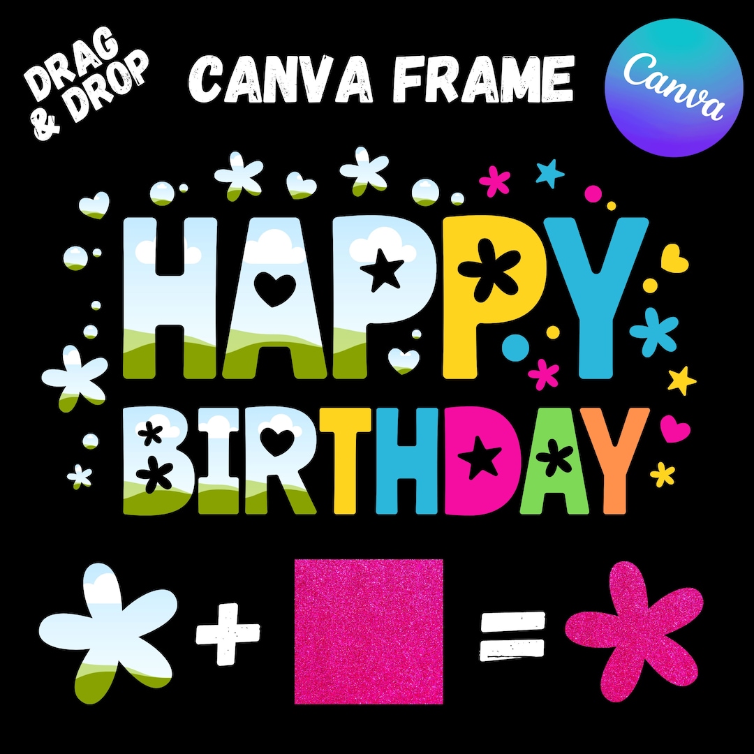 Happy Birthday Canva Frames - Drag and Drop Happy Birthday Canva ...