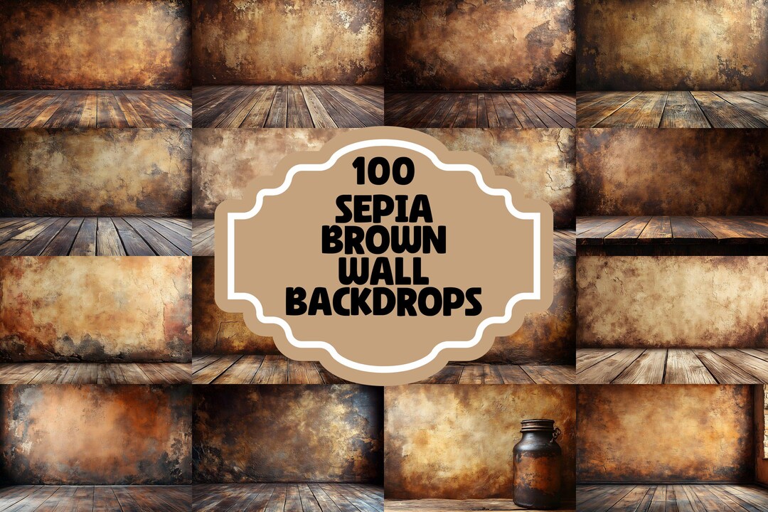 100 Sepia Brown Wall Backdrops - Vintage Textured, Rustic Digital ...