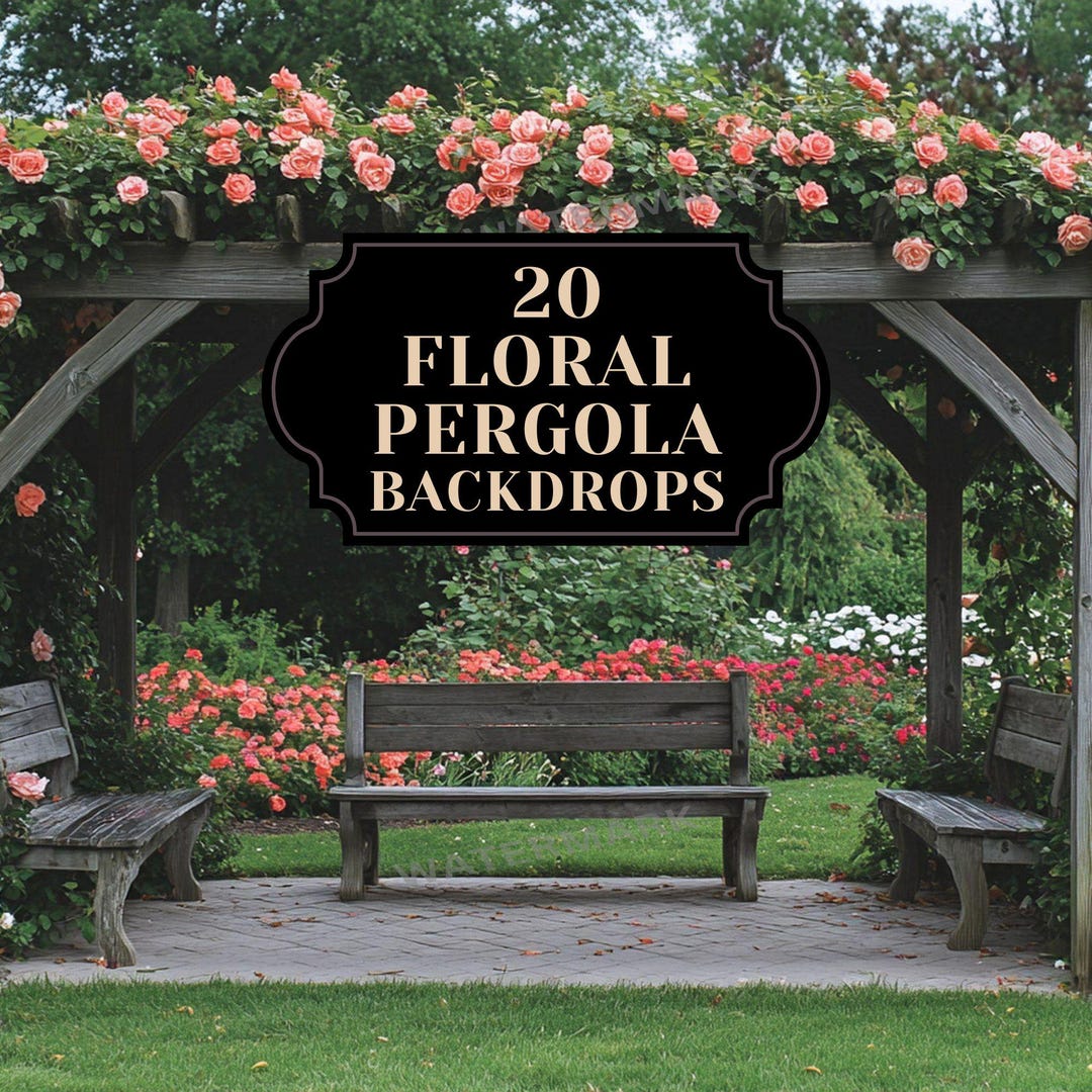20 Summer Rose Garden Backdrops, Floral Pergola Backgrounds, Botanical ...