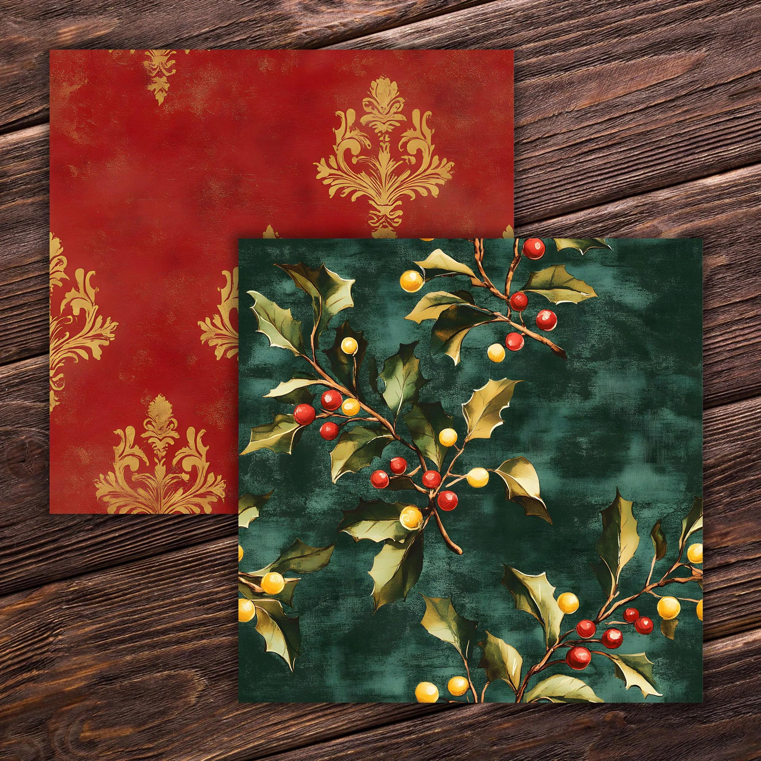 20 Christmas Digital Paper Mega Bundle, Holiday Scrapbook Papers ...