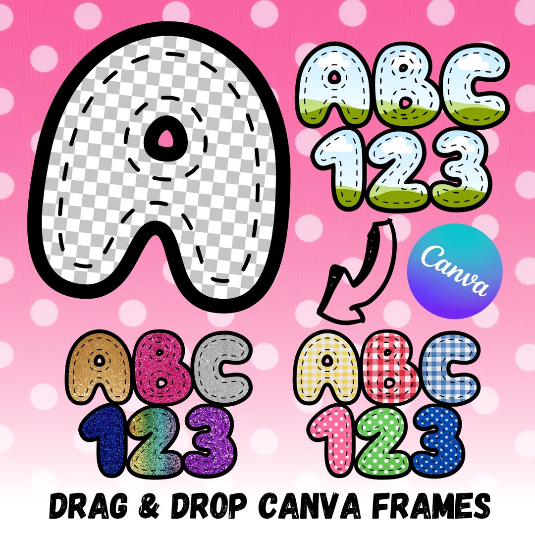 Letter Canva Frames Drag and Drop Frames Groovy Retro - Etsy