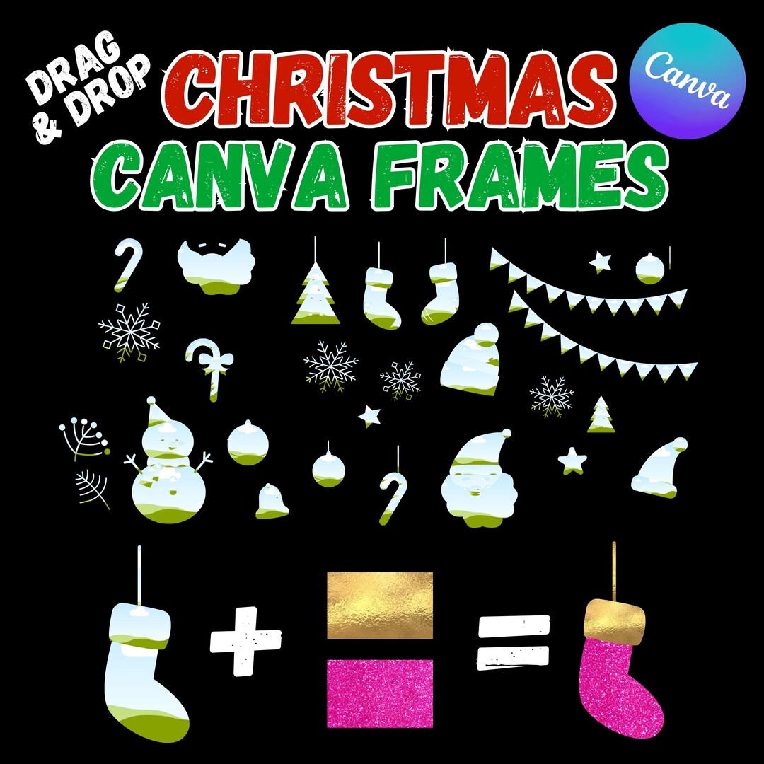 Christmas Canva Frames - Drag and Drop Christmas Shapes - Canva ...
