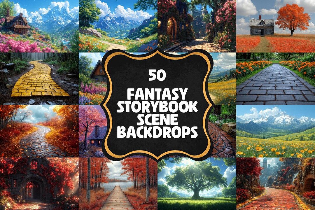 50 Fantasy Storybook Scene Backdrops Photography Overlays for ...
