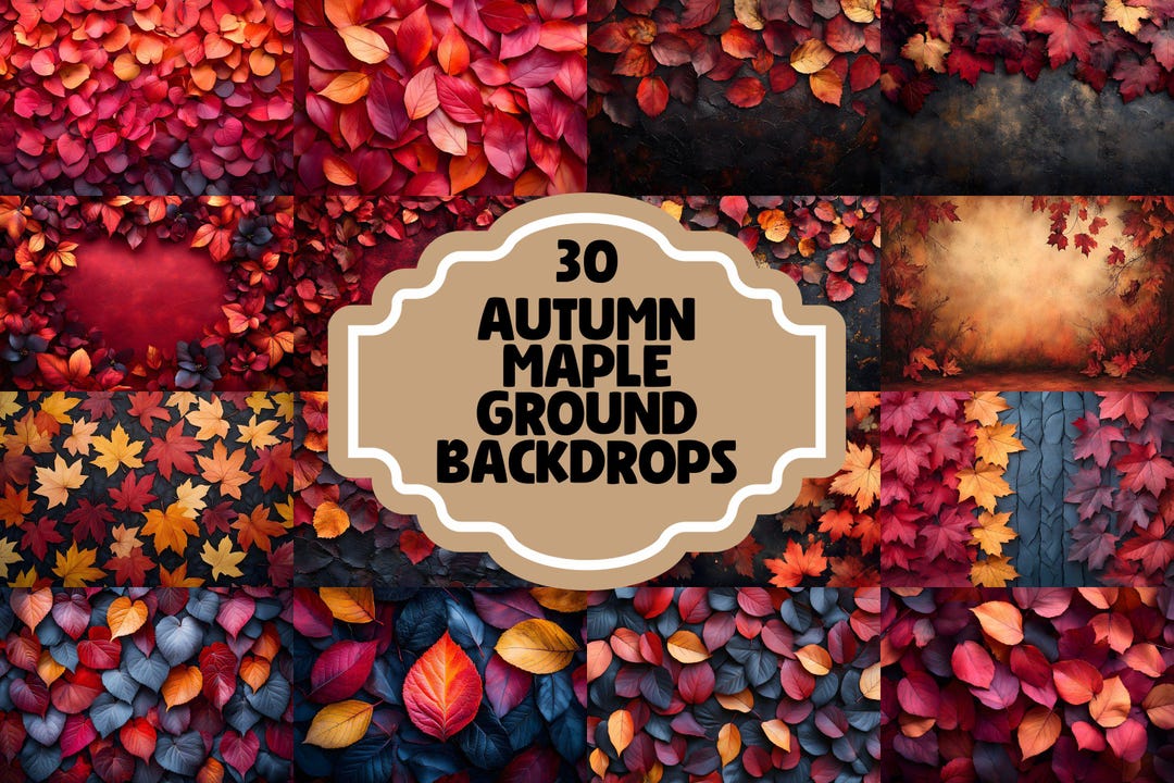 30 Autumn Maple Ground Backdrops | Fall Leaves Background | Wedding ...