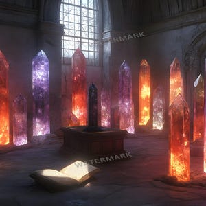 Cursed Crystal Chamber Backdrops, Fantasy Cave, Magical Gemstone (jpgs ...