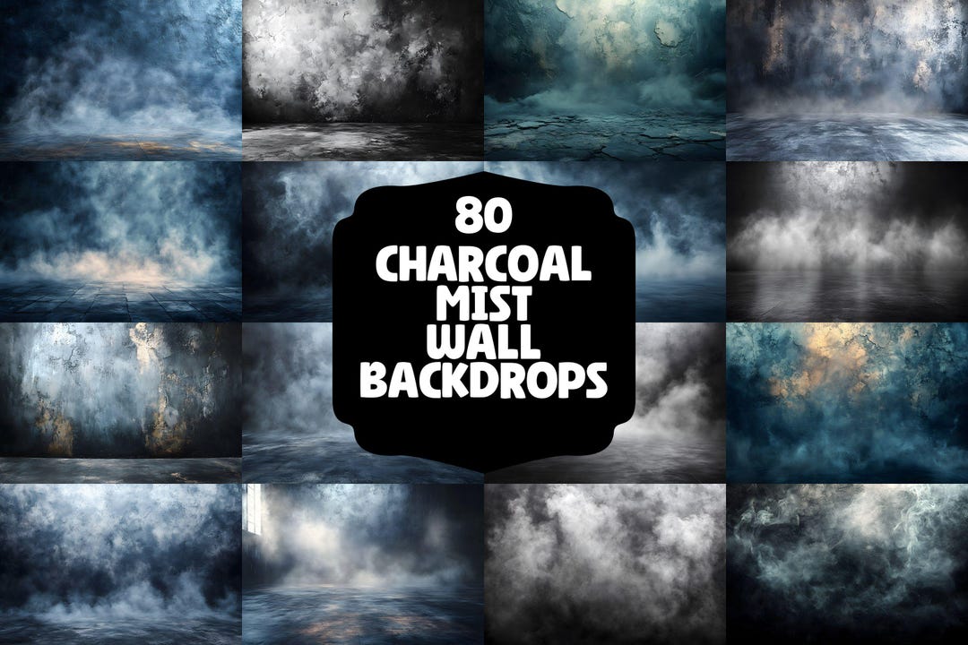 80 Charcoal Mist Wall Backdrops, Abstract Fog Texture Digital ...