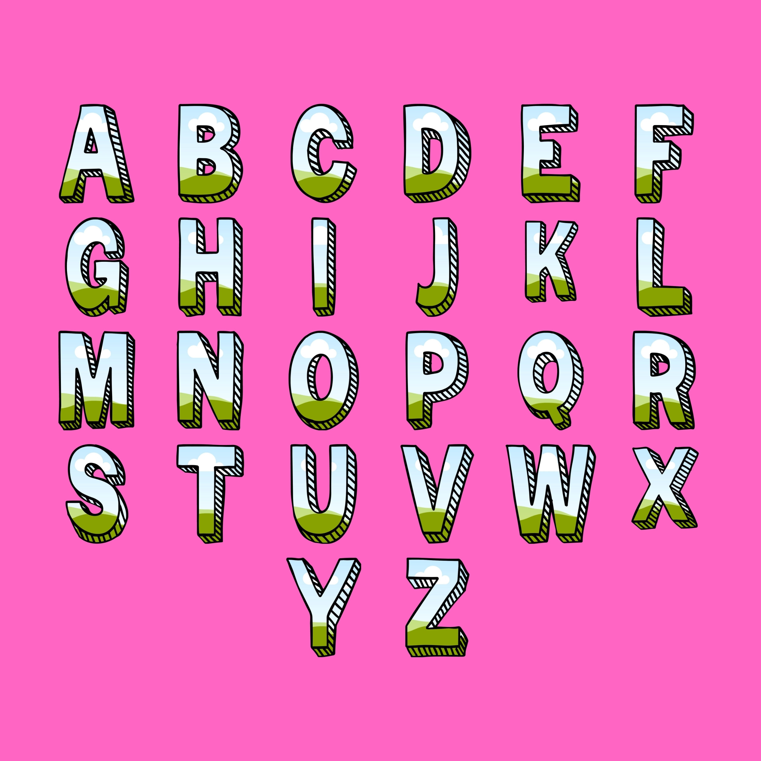 Letter Canva Frames Drag and Drop Frames Groovy Retro Doodle Fillable ...