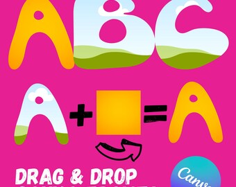 Letter Canva Frames Drag and Drop Frames Fillable Alphabet Font Letters ...