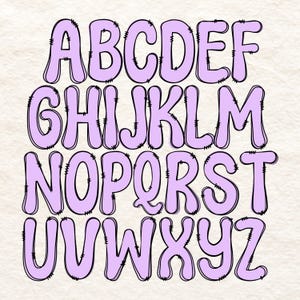 Scribble Alphabet, Pastel Doodle Letters, PNG Bundle, Doodle ...