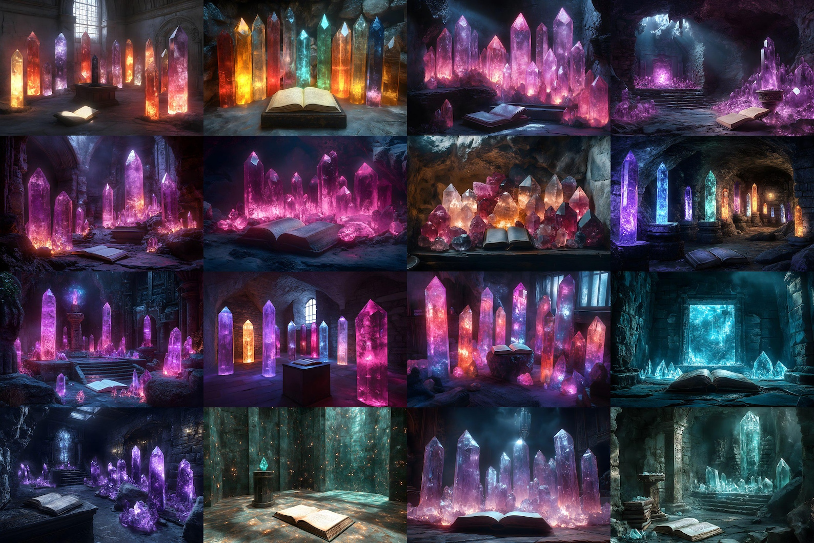 Cursed Crystal Chamber Backdrops, Fantasy Cave, Magical Gemstone (jpgs ...