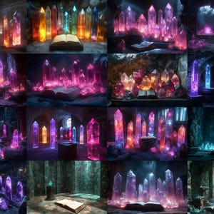 Cursed Crystal Chamber Backdrops, Fantasy Cave, Magical Gemstone (jpgs ...
