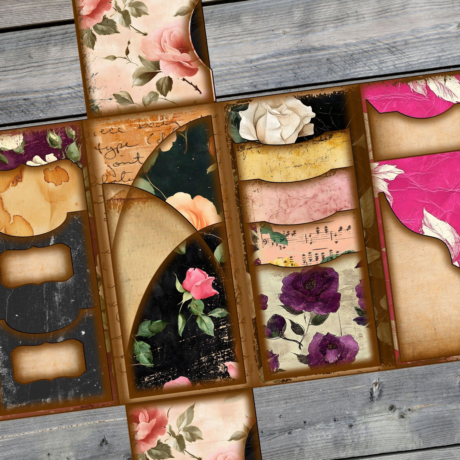 Junk Journal Folio Kit – PNG Template, Pocket Inserts (digital Download ...