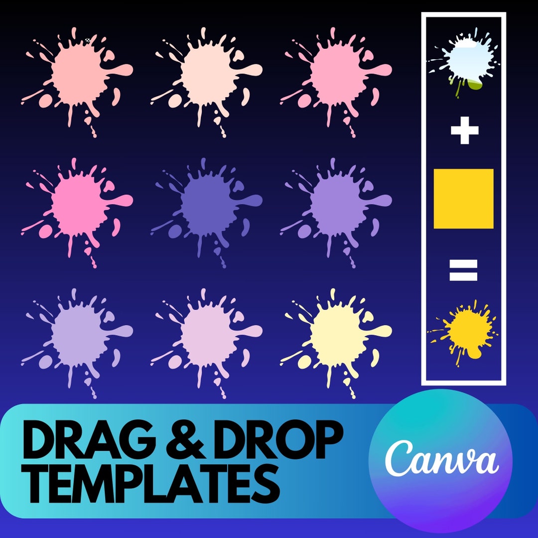 Paint Splash Canva Frames Drag and Drop Splash Spatter Canva Templates ...