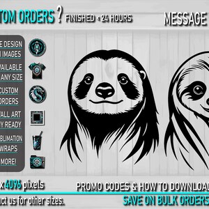 5 SVG Bundle Transparent PNGS DXF Sloth Designs Clipart Sublimation ...