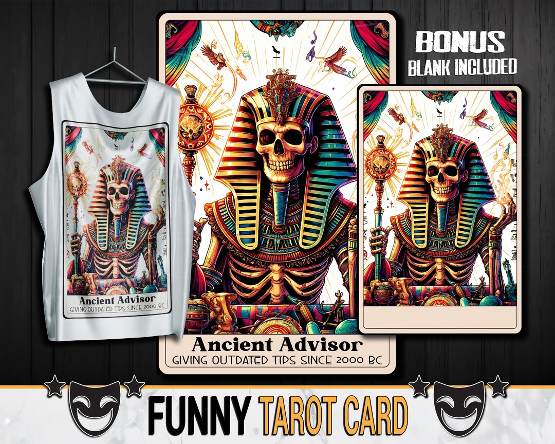 Ancient Advisor Funny Tarot Card Clipart Blank Card Included ...
