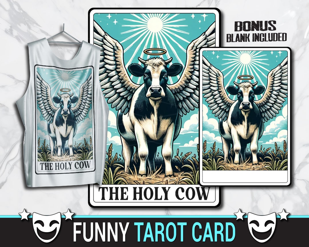 The Holy Cow Whimsical Tarot Card Clipart Transparent PNG Copyright ...