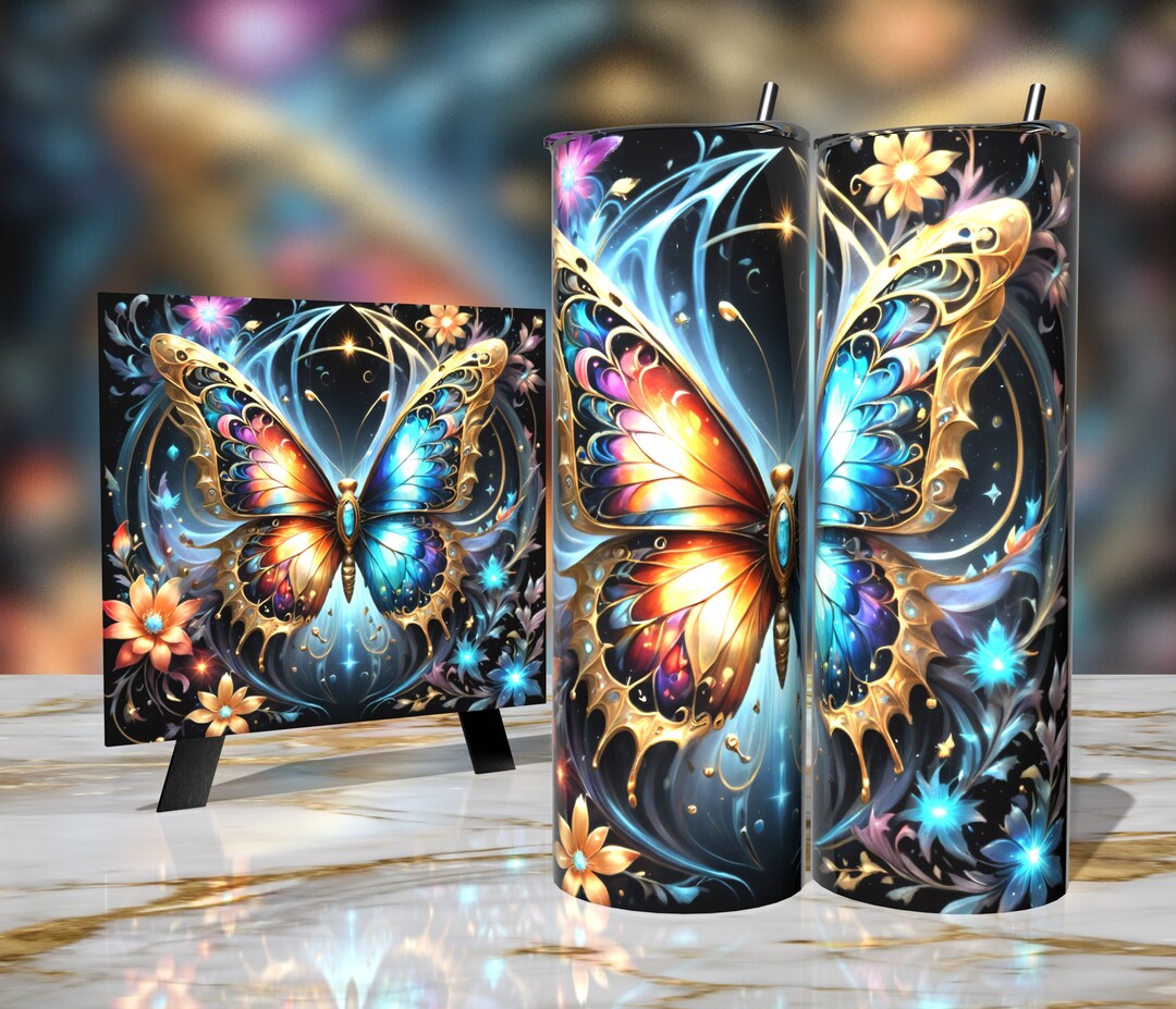 Ethereal Butterfly Wings & Astral Blossoms Tumbler Wrap 20oz ...