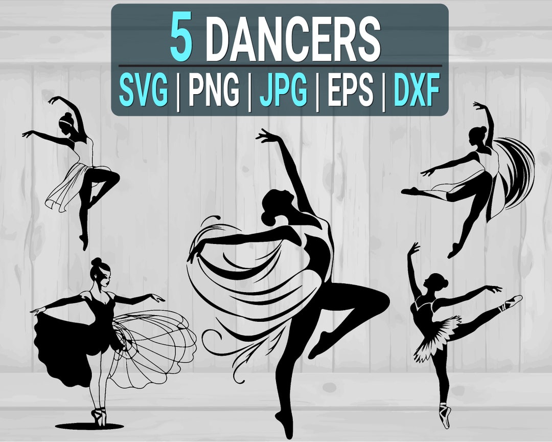 5 SVG Bundle Transparent PNGS DXF Dancer Designs Clipart Sublimation ...