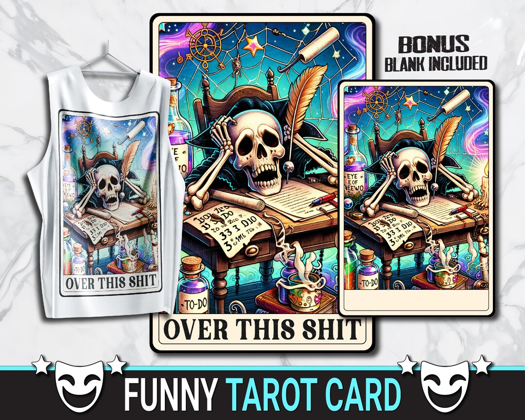 Over This Shit Funny Tarot Card Clipart Transparent PNG Copyright Free ...