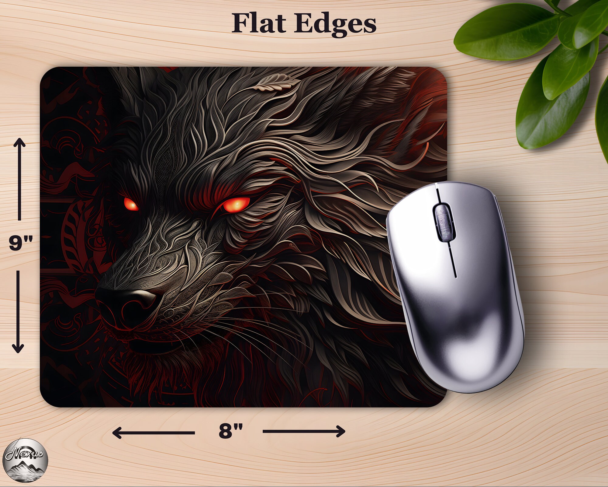 Gaze of the Black Wolf Abstract Tribal Wolf Mousepad, Aesthetic Gaming ...