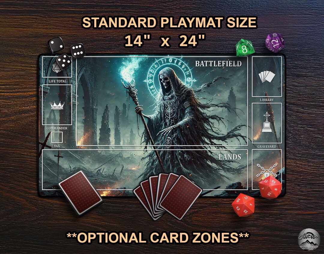 Playmat: the Reaper's Call - Cool Skeleton TCG Mat, MTG Mat With Card ...