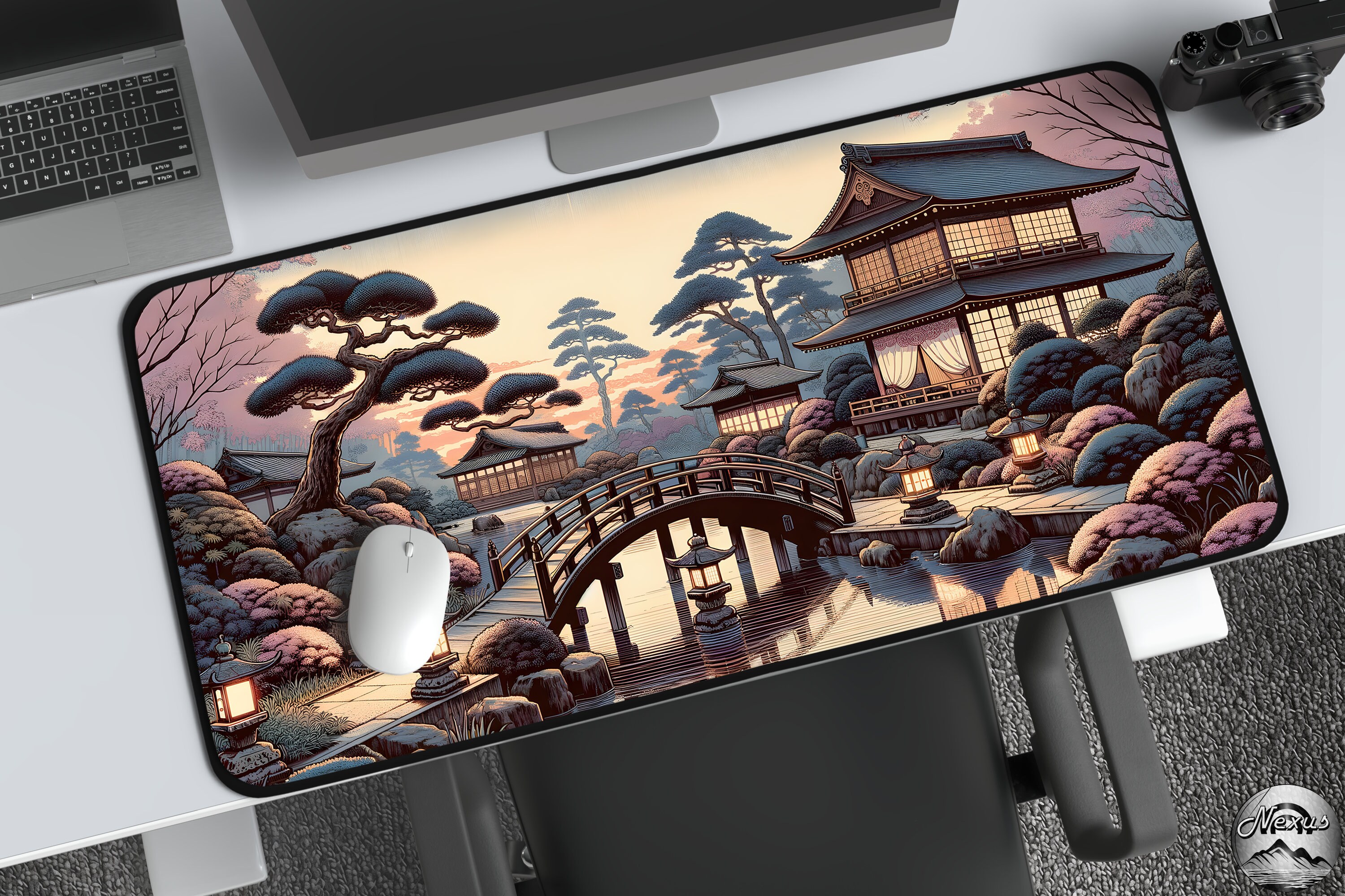Garden of Zen Japanese Edo Landscape Mousepad, Anime Desk Mat ...