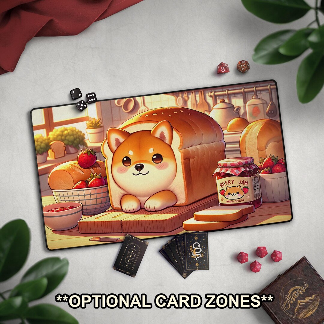 Cute Shiba Loaf TCG Playmat, Funny Dog Lover Gift With EDH Card Zones ...